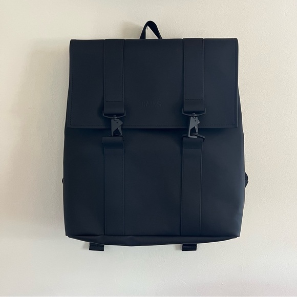 Rains | Bags | Rains Double Lach Black Backpack Msn Bag | Poshmark